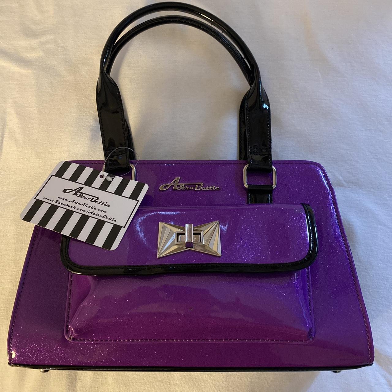 Astro Bettie purple and black purse #rockabilly... - Depop