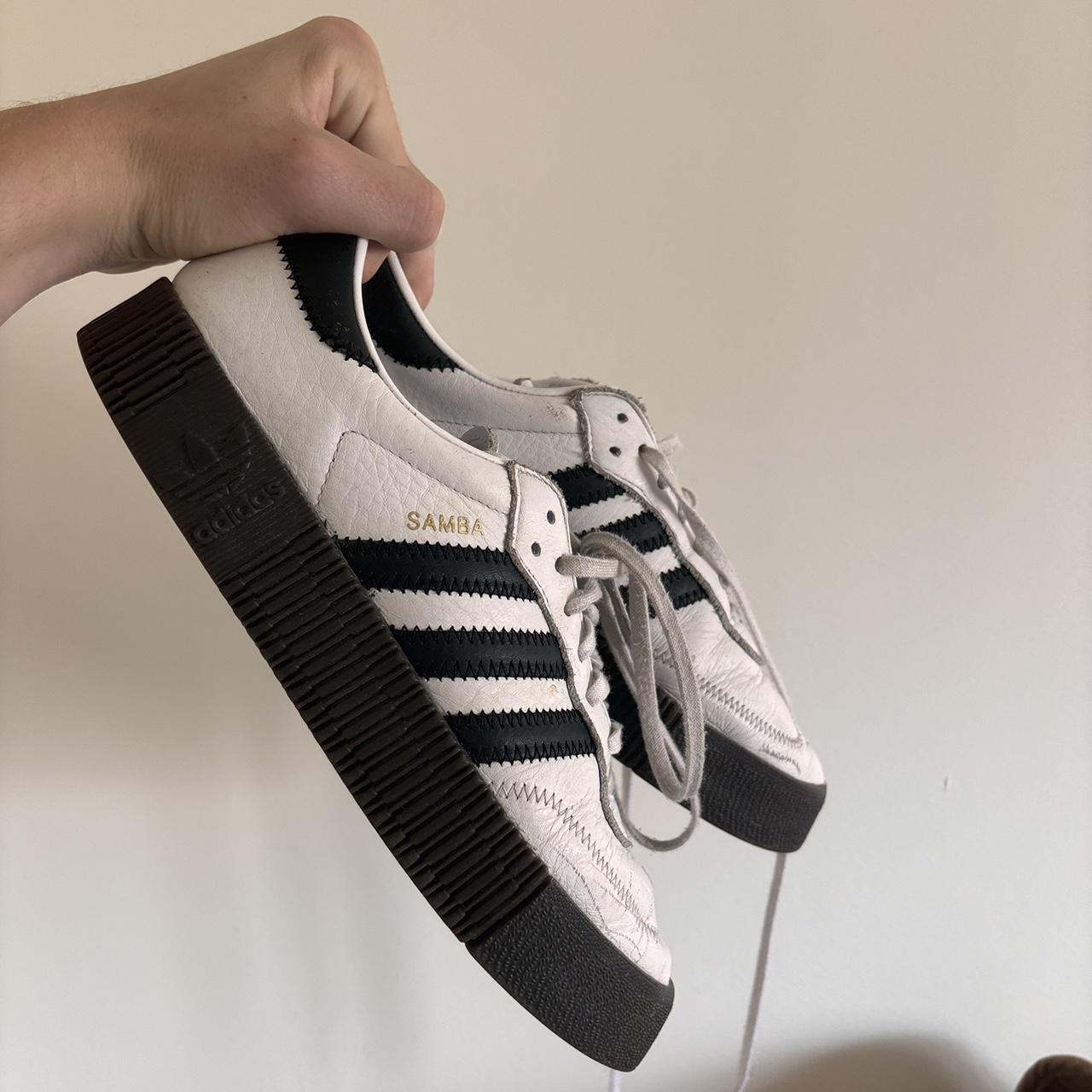 White adidas sambas platform (sambarose is the... - Depop
