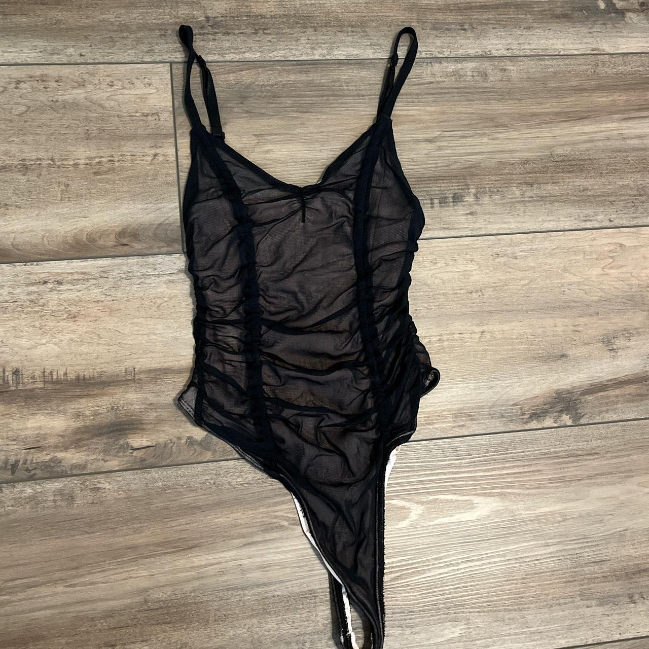 Black mesh body suit, never worn Size: MEDIUM (very... - Depop