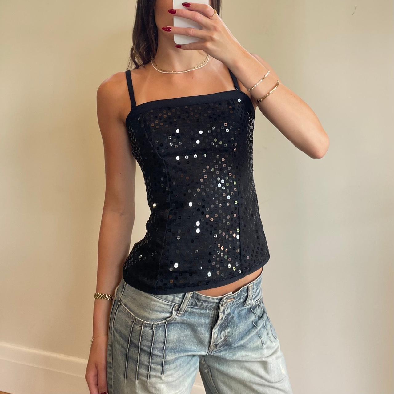black sequin cami model is a size AU 6 and is... | Depop