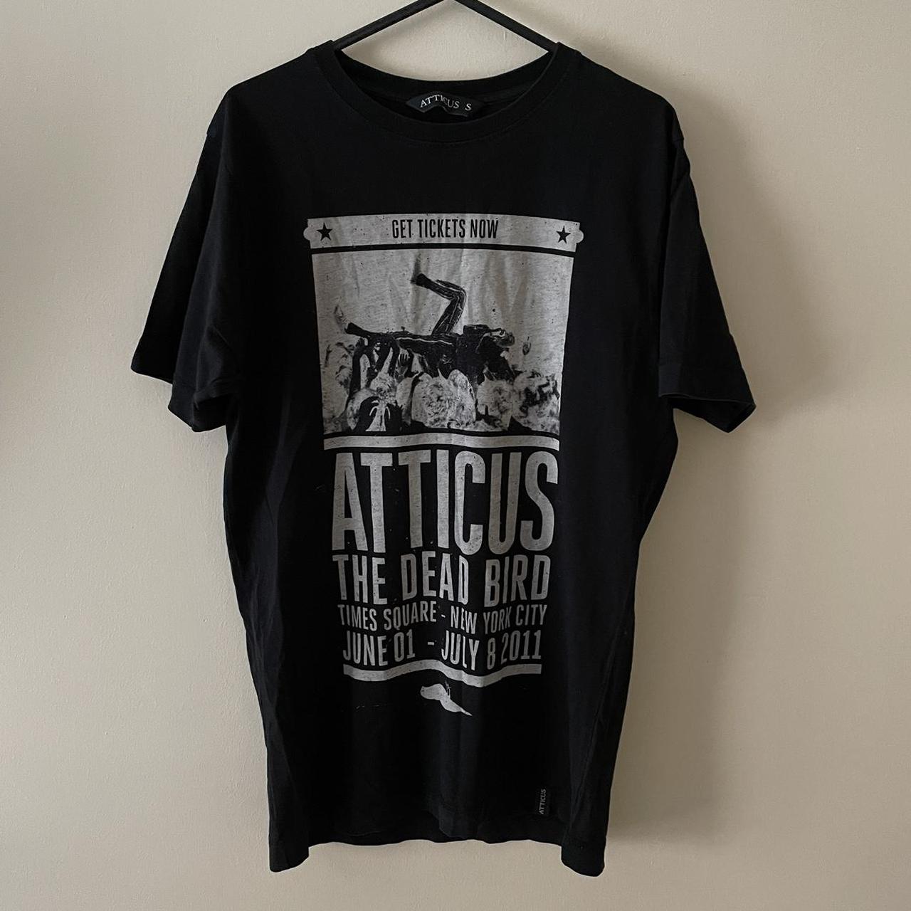 Atticus vintage t-shirt with band poster style print... - Depop