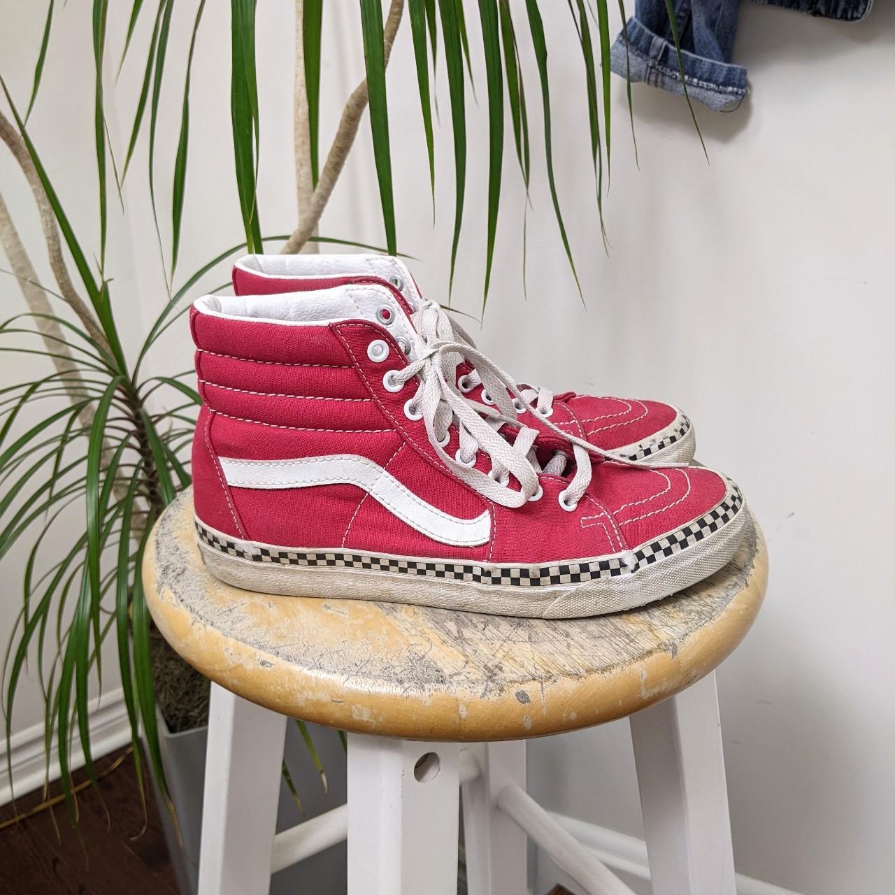 Vans Women's Red Trainers | Depop