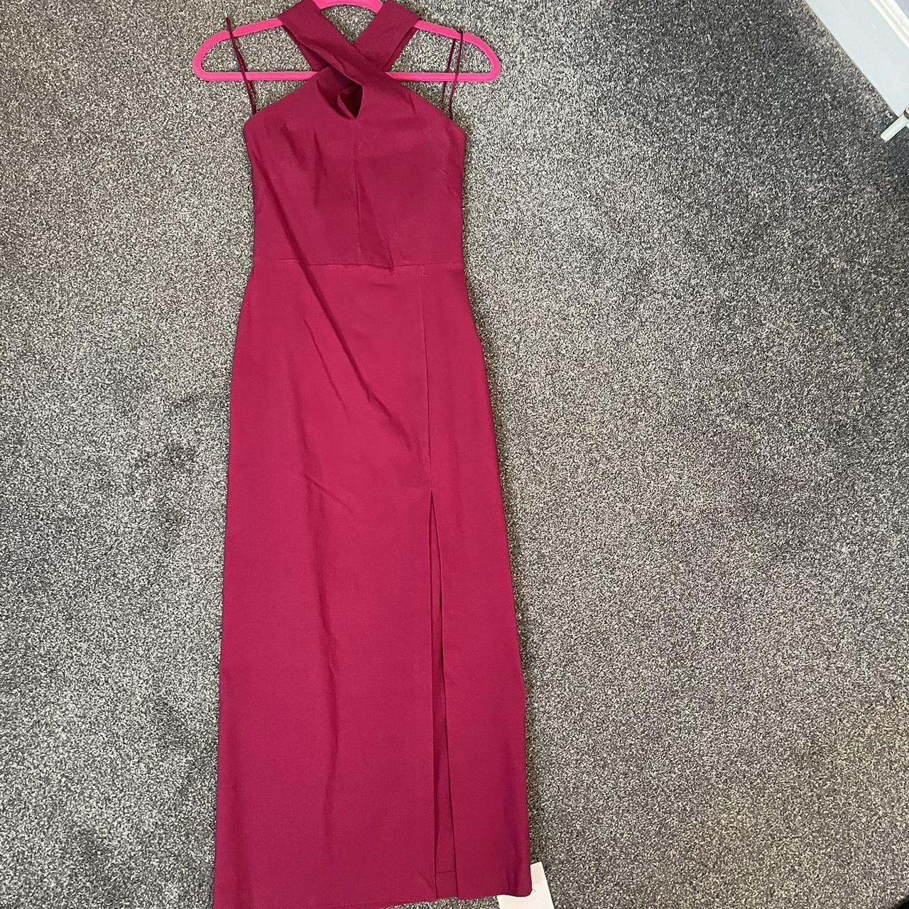 Vesper Aida Berry Cross Neck Split Midaxi Dress - 8... - Depop