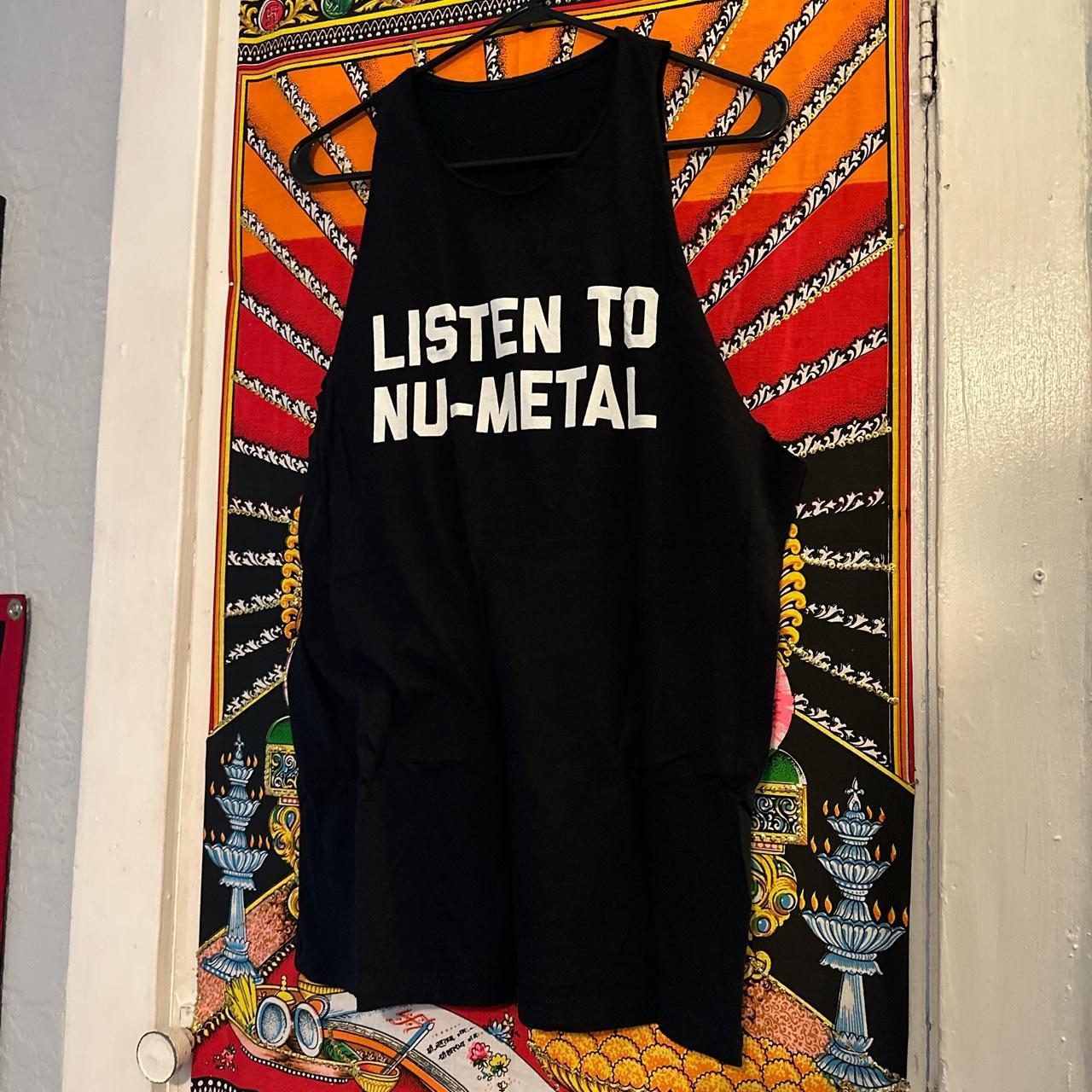 Listen to NU METAL gym tank Hardcore metal... - Depop