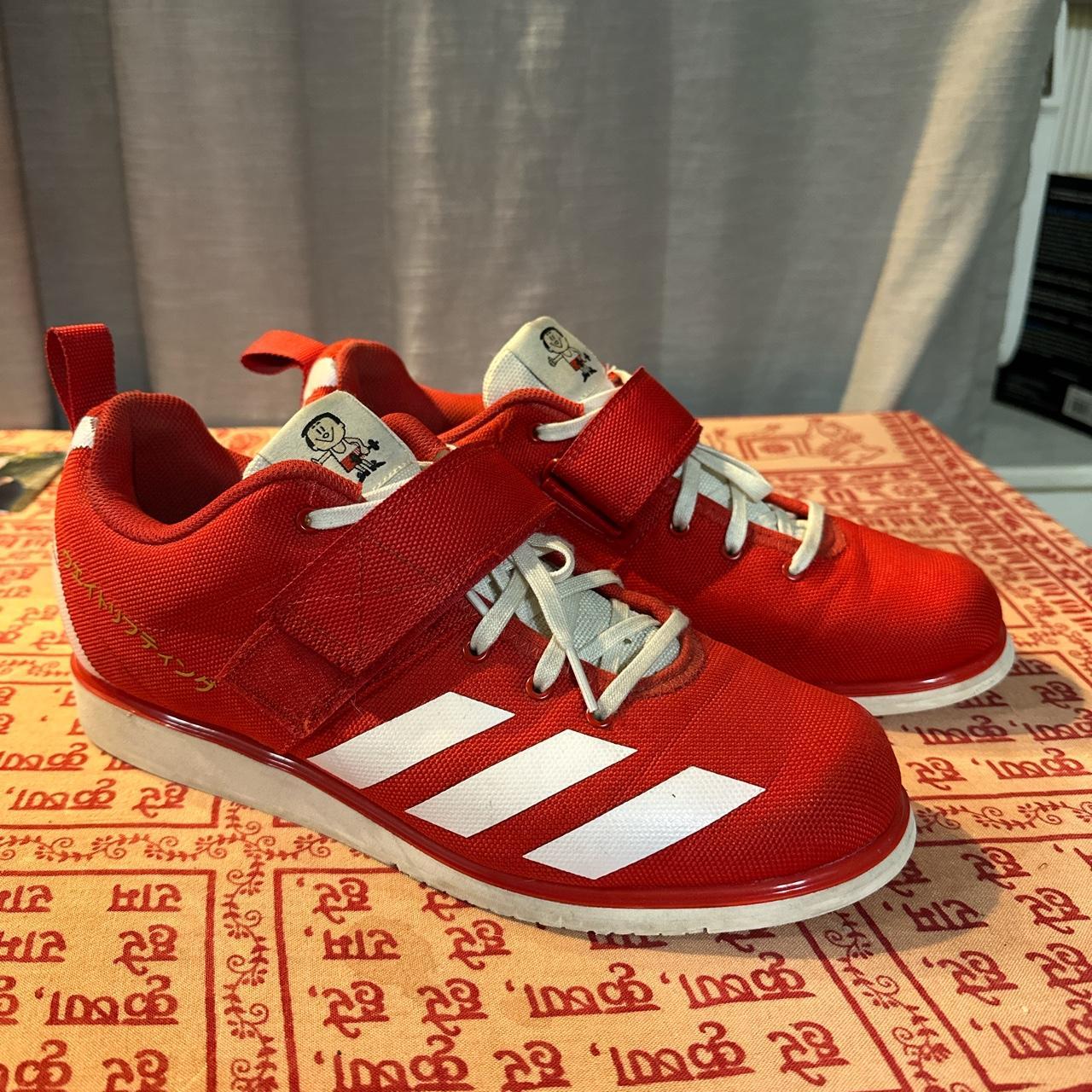 Red adidas lifters powerlifter size 10 Vegan... - Depop
