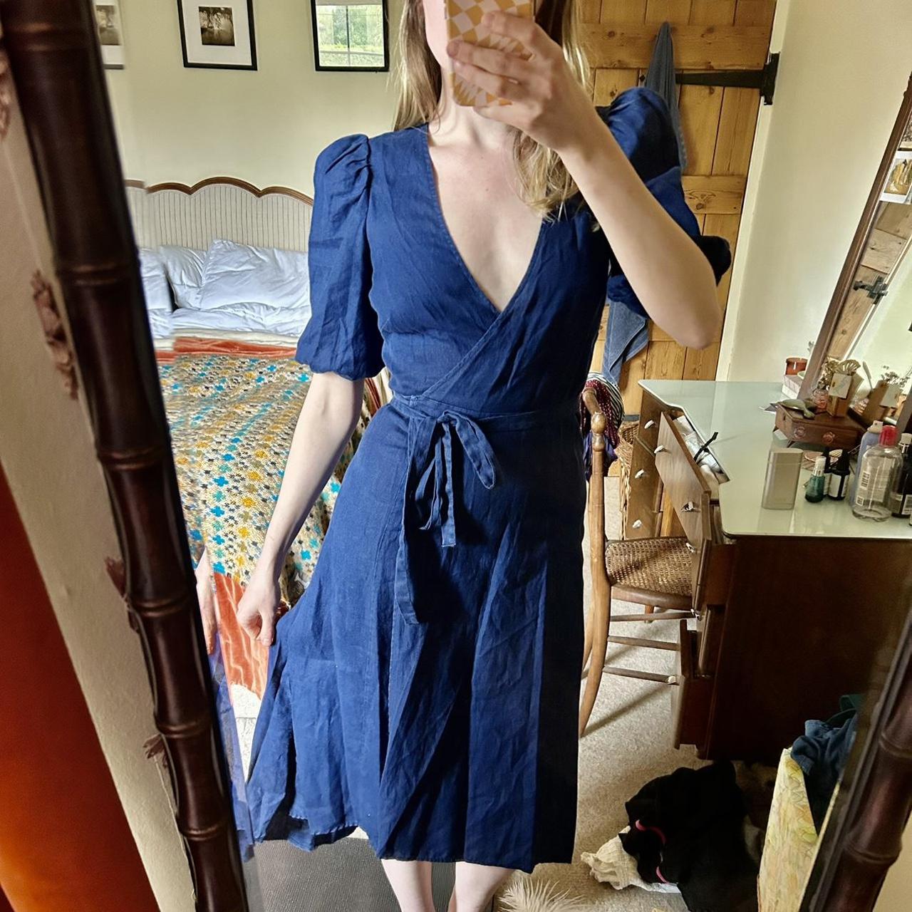 Reformation Women's Blue Dress | Depop