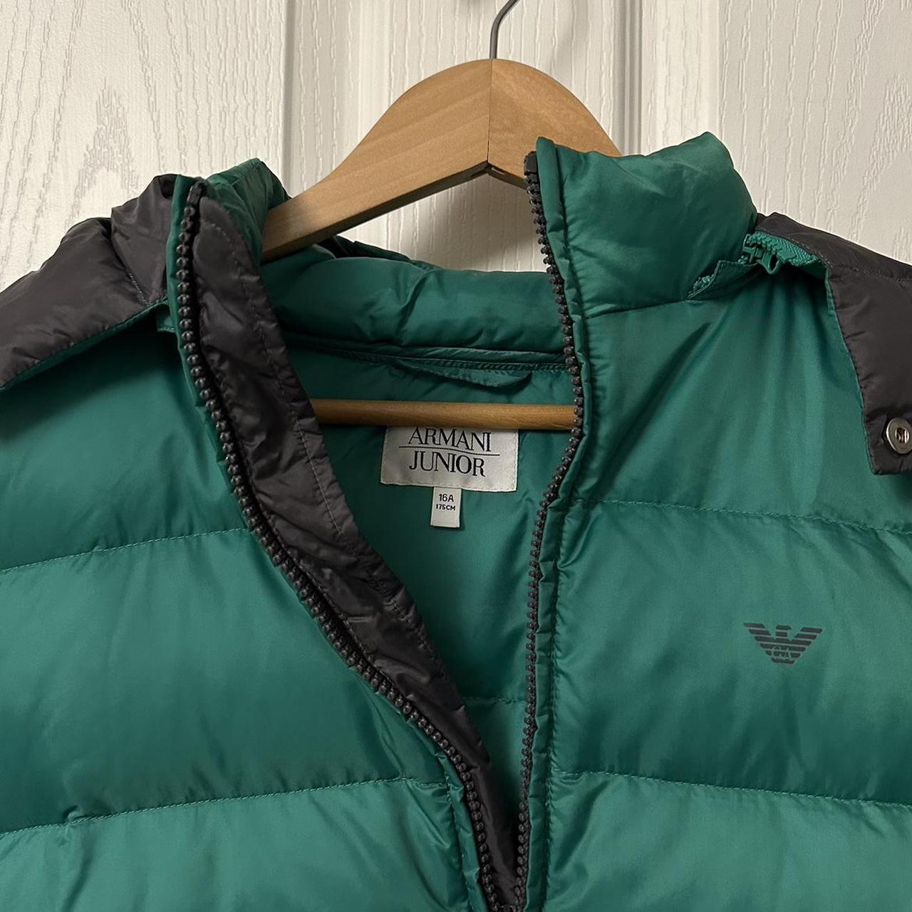 ARMANI JUNIOR Down Puffer Jacket - Green - Boys 16A... - Depop