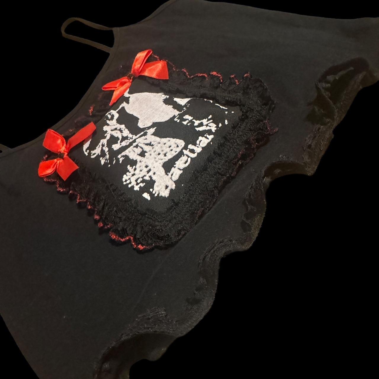 SAETIA BAND CAMI ~screen printed patch with black/... | Depop