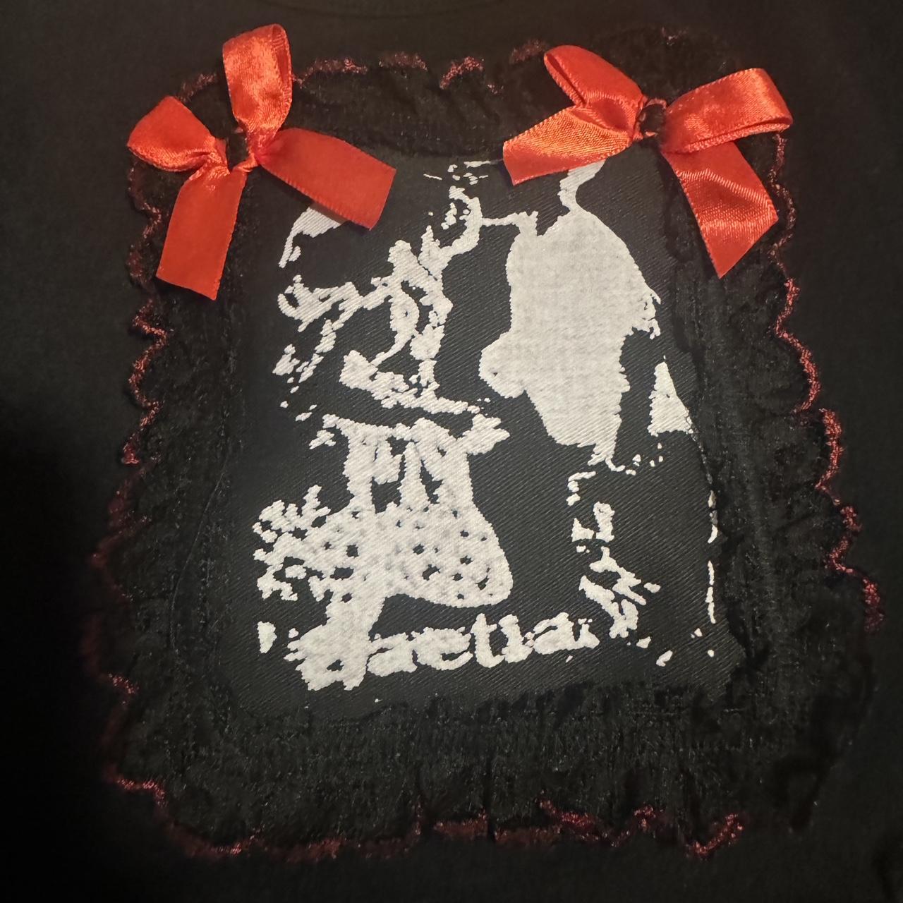 SAETIA BAND CAMI ~screen printed patch with black/... | Depop