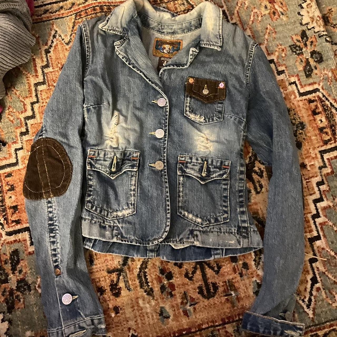 Vintage True Religion Jean jacket ~ size medium //... - Depop
