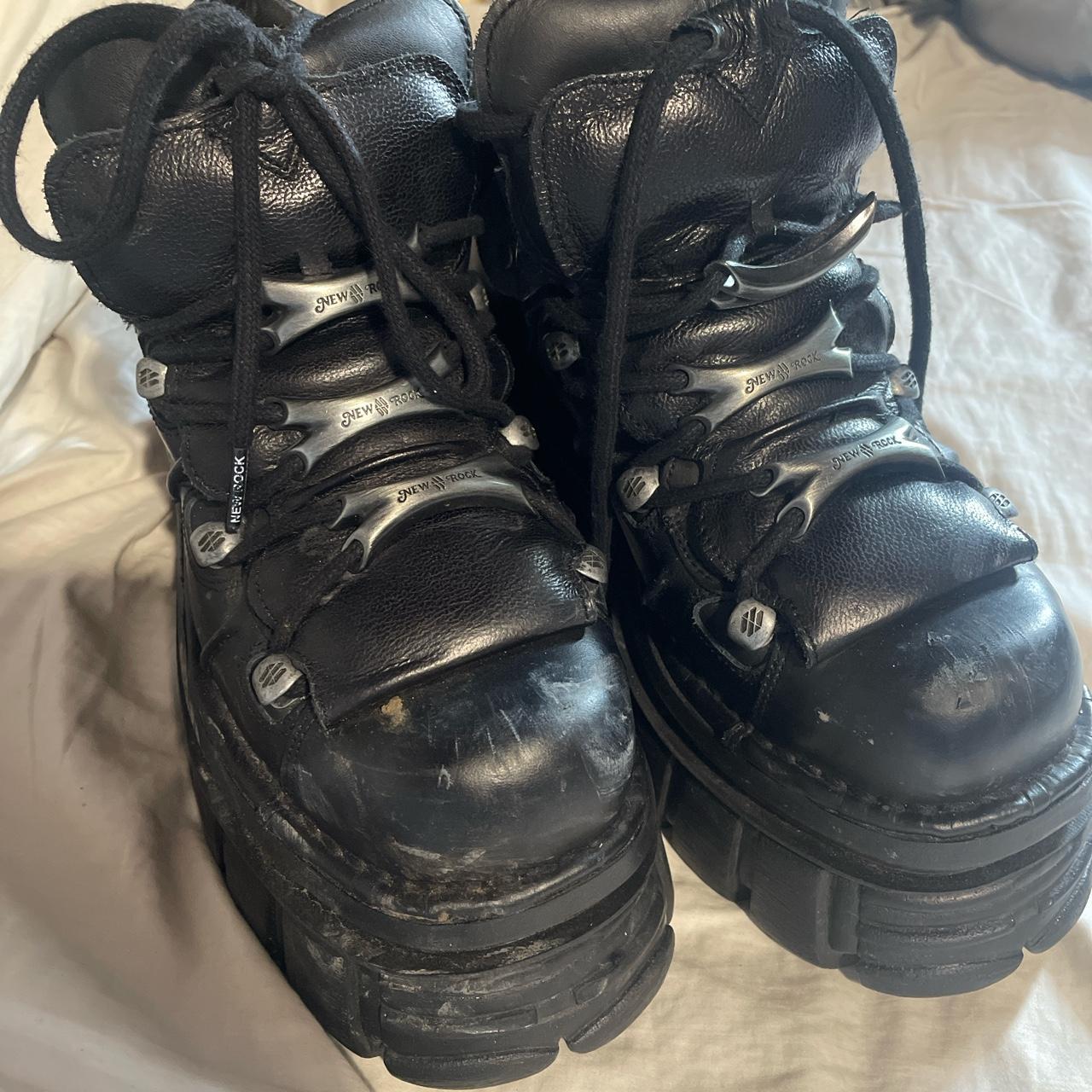 New Rock Women's Black Boots | Depop