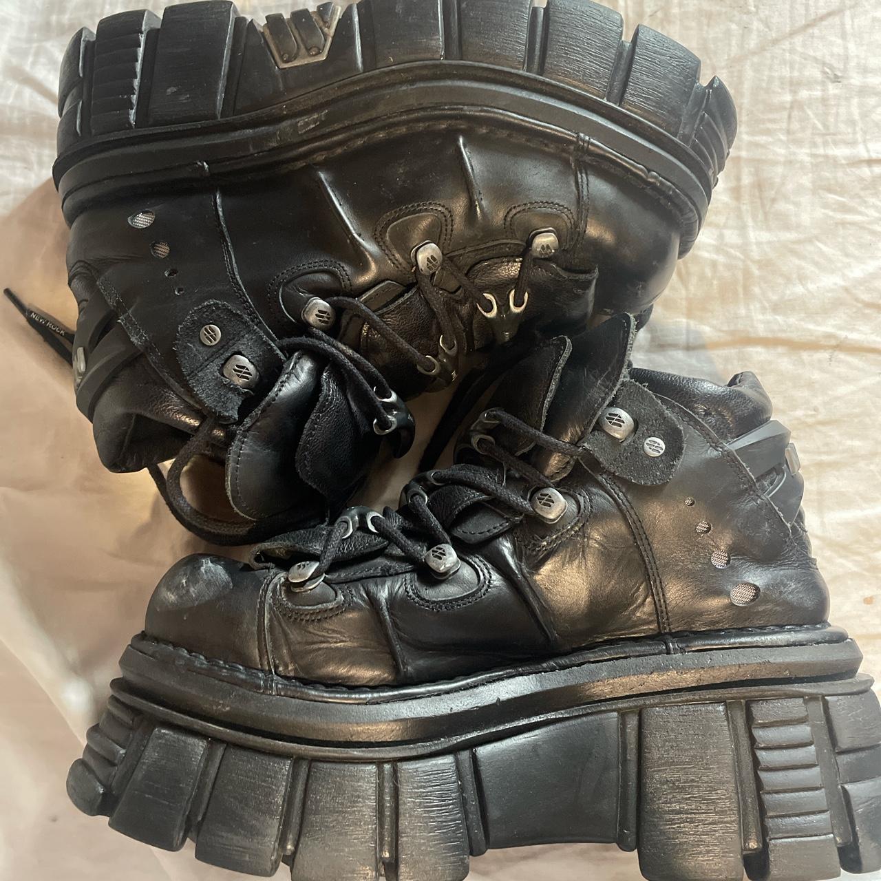 New Rock Women's Black Boots | Depop