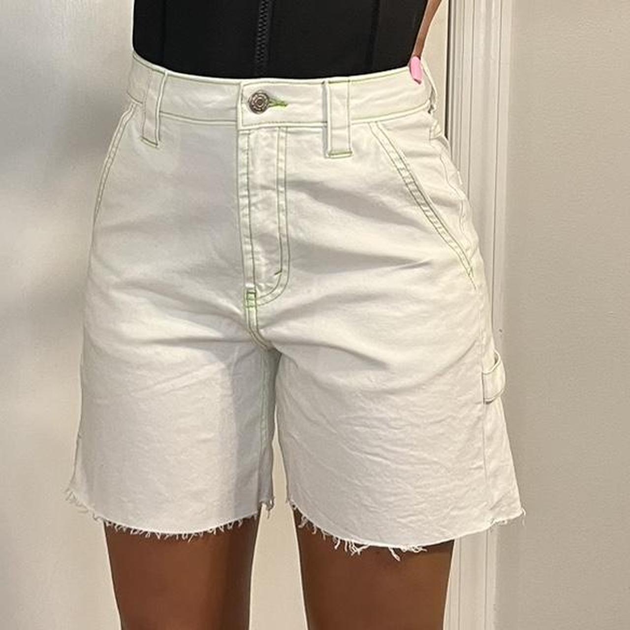 White Wild Fable Highest rise Utility shorts... - Depop