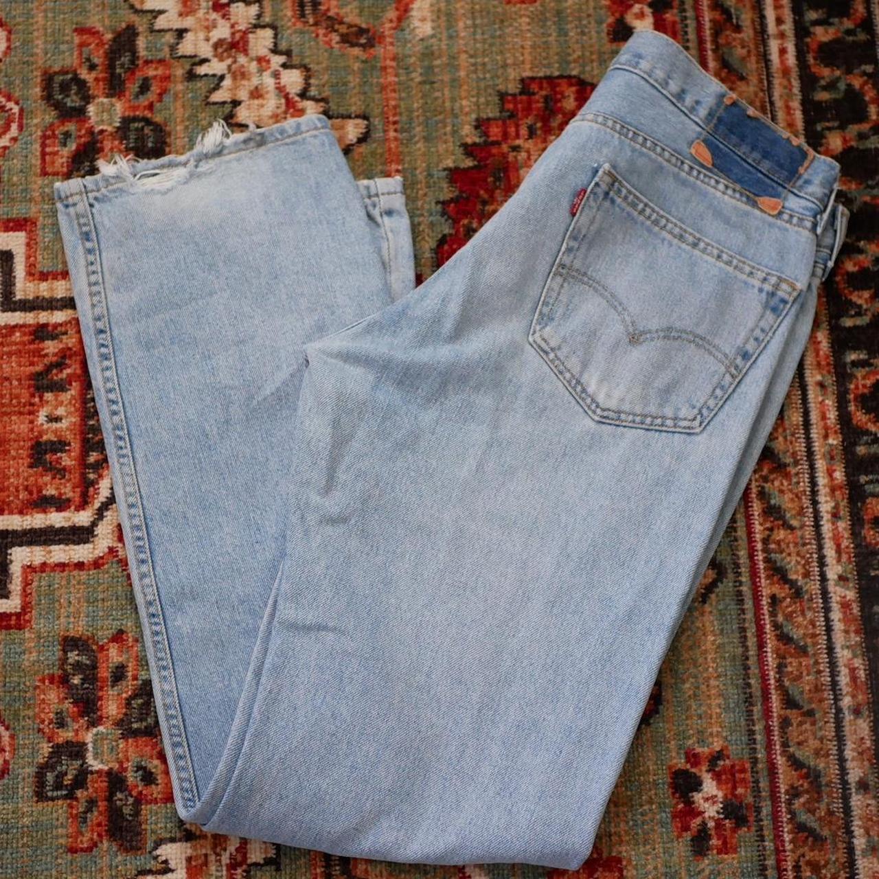 34x34 levi jeans! minor flaw as on bottom of pant... - Depop