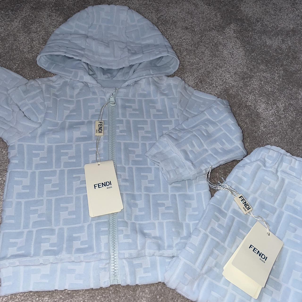Fendi kids blue FF velvet tracksuit new with tags.... - Depop