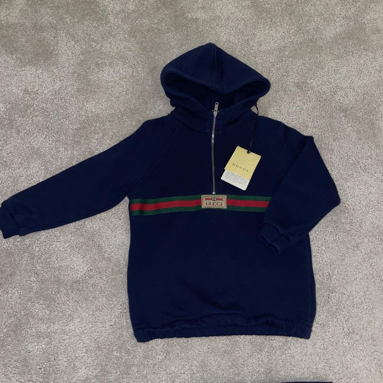 Boys navy Gucci tracksuit age 18/24M worn once... - Depop