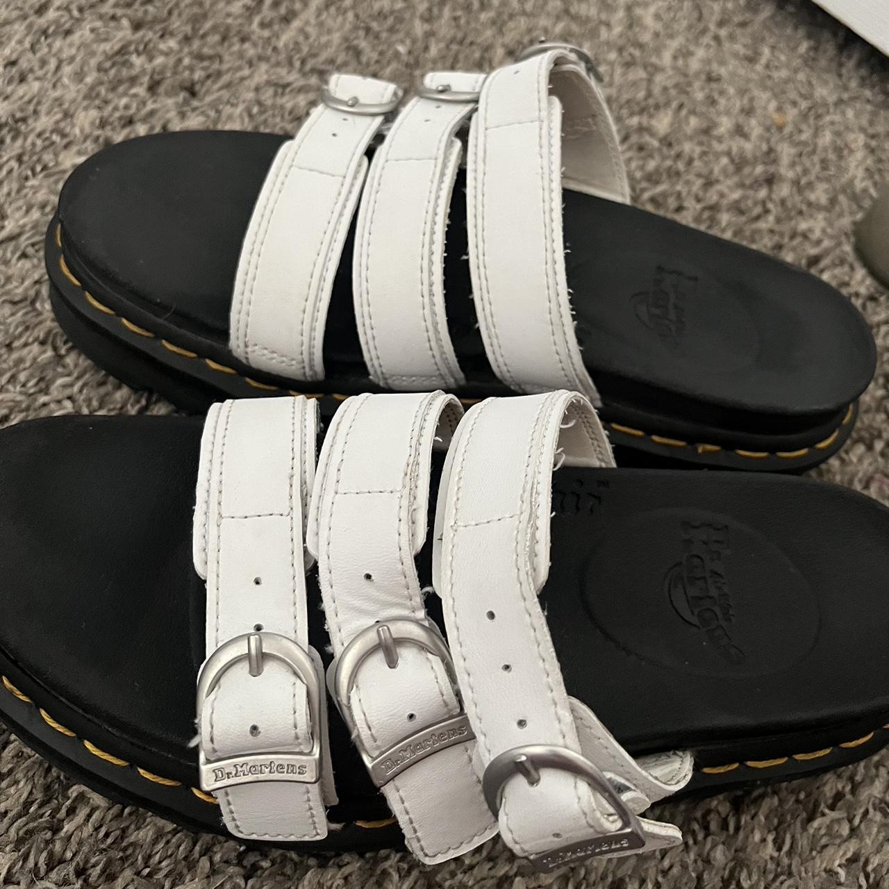 white platform blaire doc marten slides sandal.... - Depop