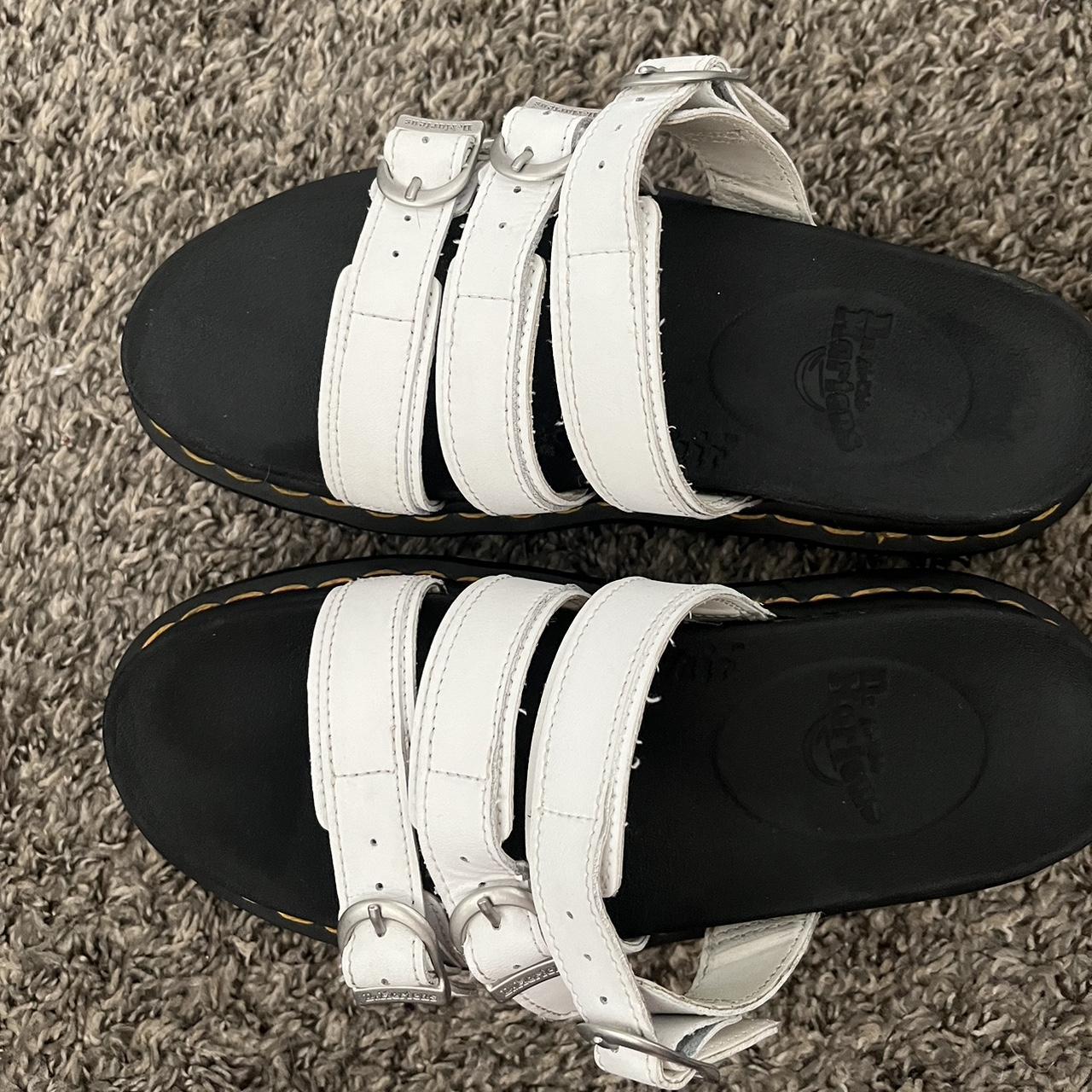 white platform blaire doc marten slides sandal.... - Depop