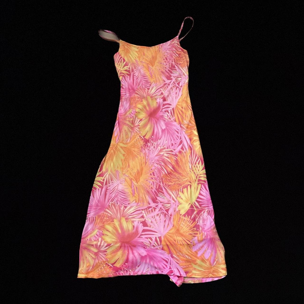 super cute tropical 2000s summer dress fits perfect... - Depop