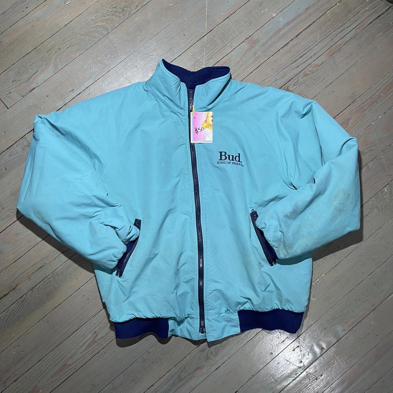 90s BUD JACKET 🍺 Some stains on one arm - Depop