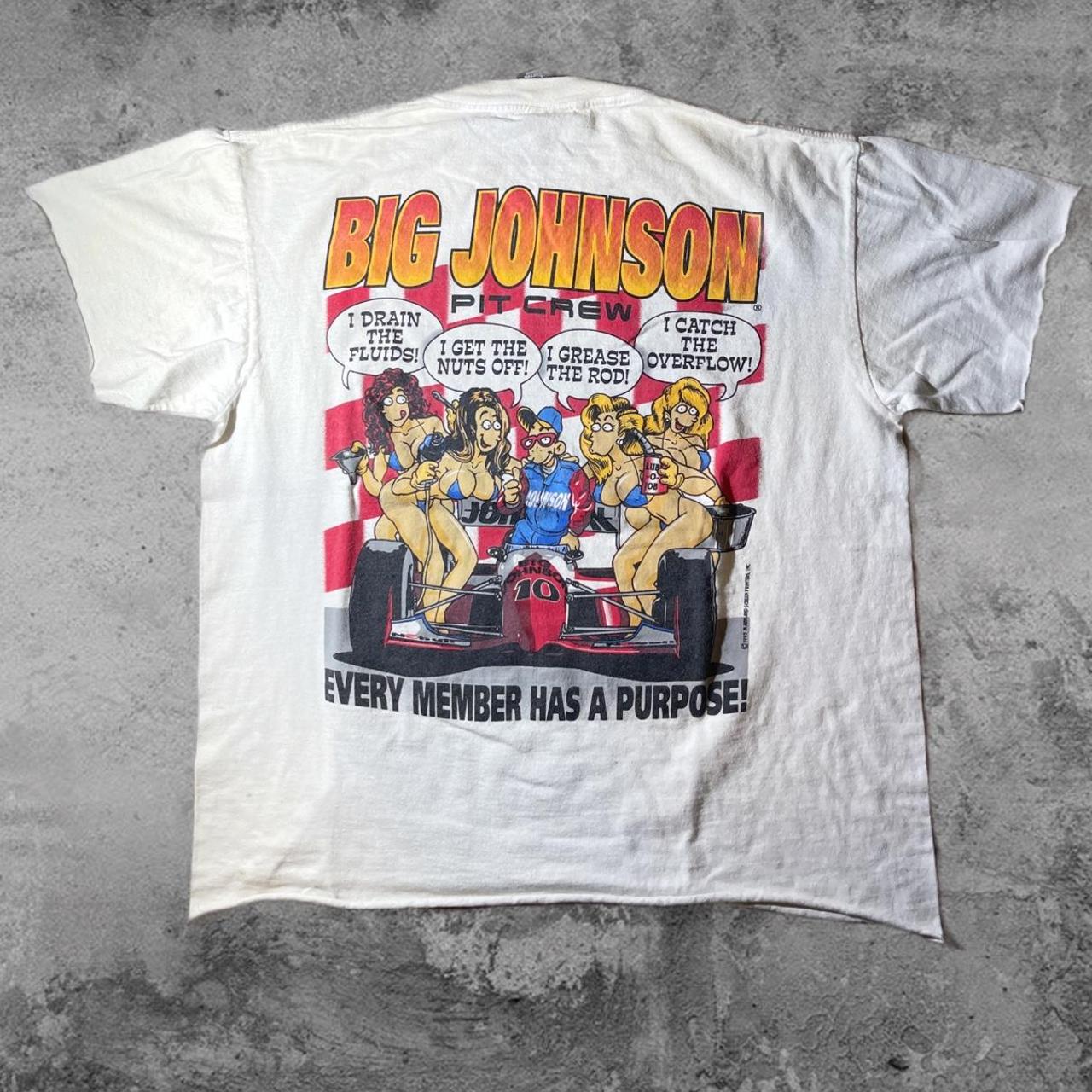 90s BIG JOHNSON SHIRT CROPPED ON BOTTOM AND SLEEVES... - Depop