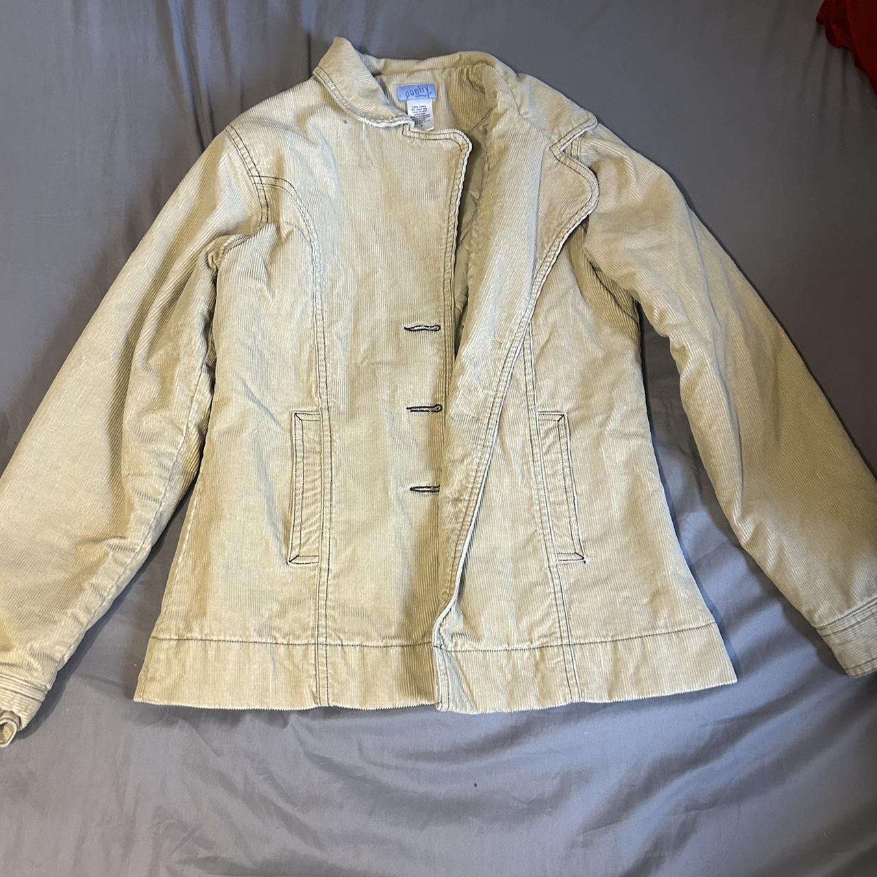 vintage 90s cream corduroy jacket w buttons! honesty... - Depop
