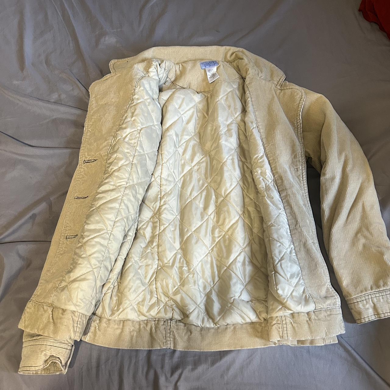 vintage 90s cream corduroy jacket w buttons! honesty... - Depop