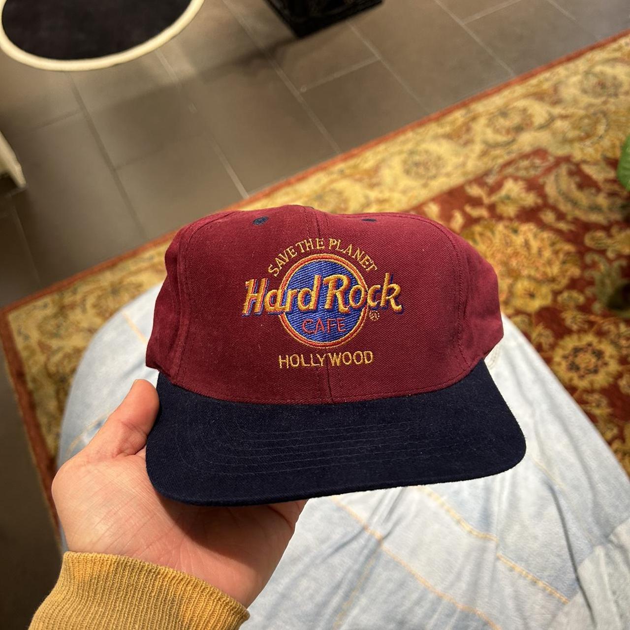 Hard Rock Cafe Men's Burgundy Hat | Depop