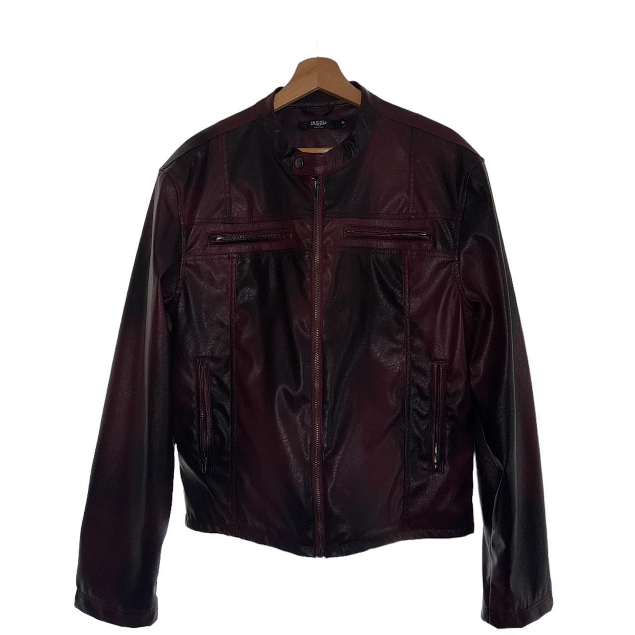 Jaded London Oxblood Leather Jacket Tag is Xl... - Depop