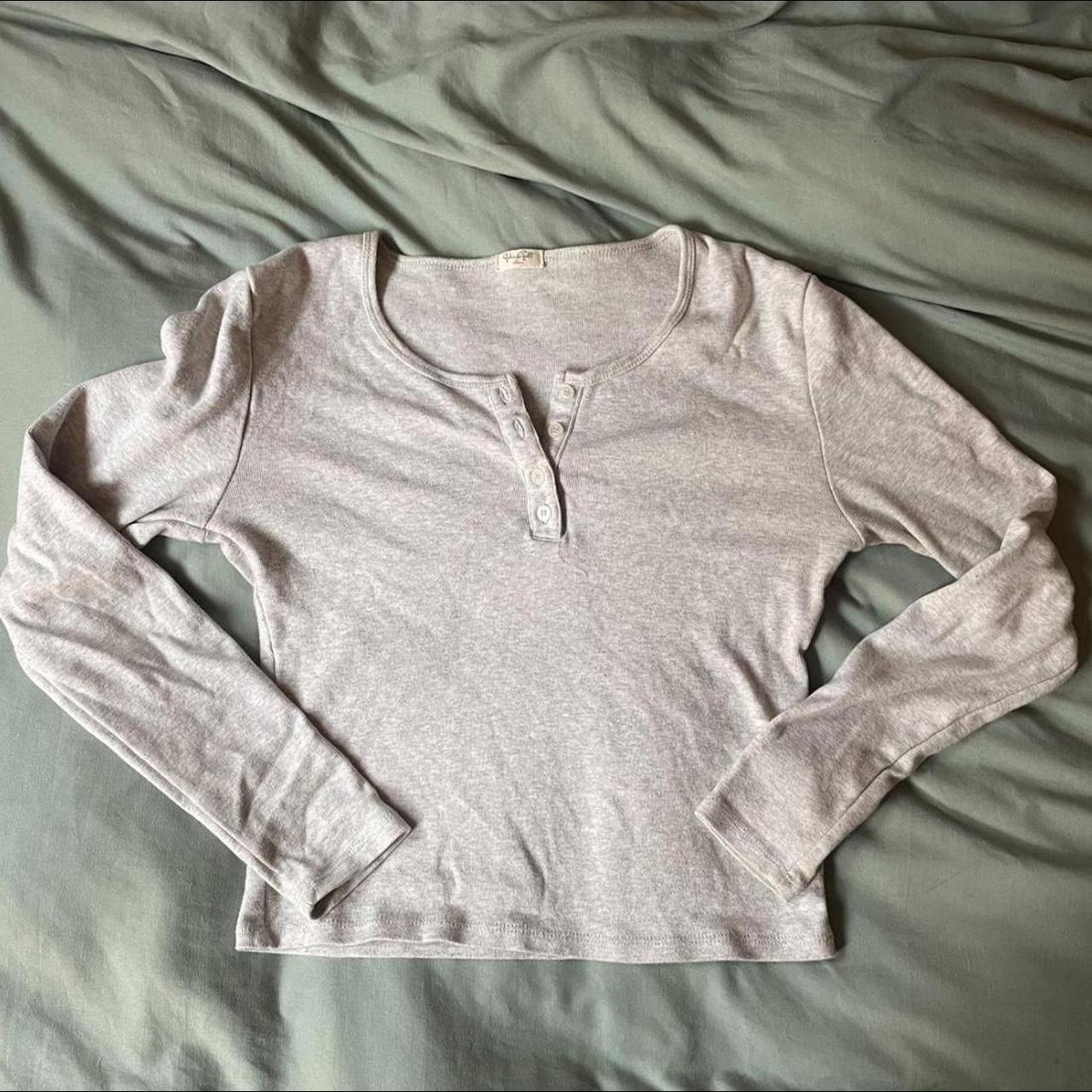 Brandy Melville (John Galt) gray long sleeve... - Depop