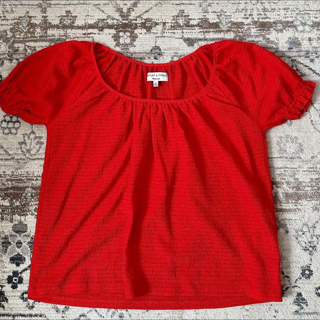Madewell Texture And Thread Red Top Barely Worn Depop