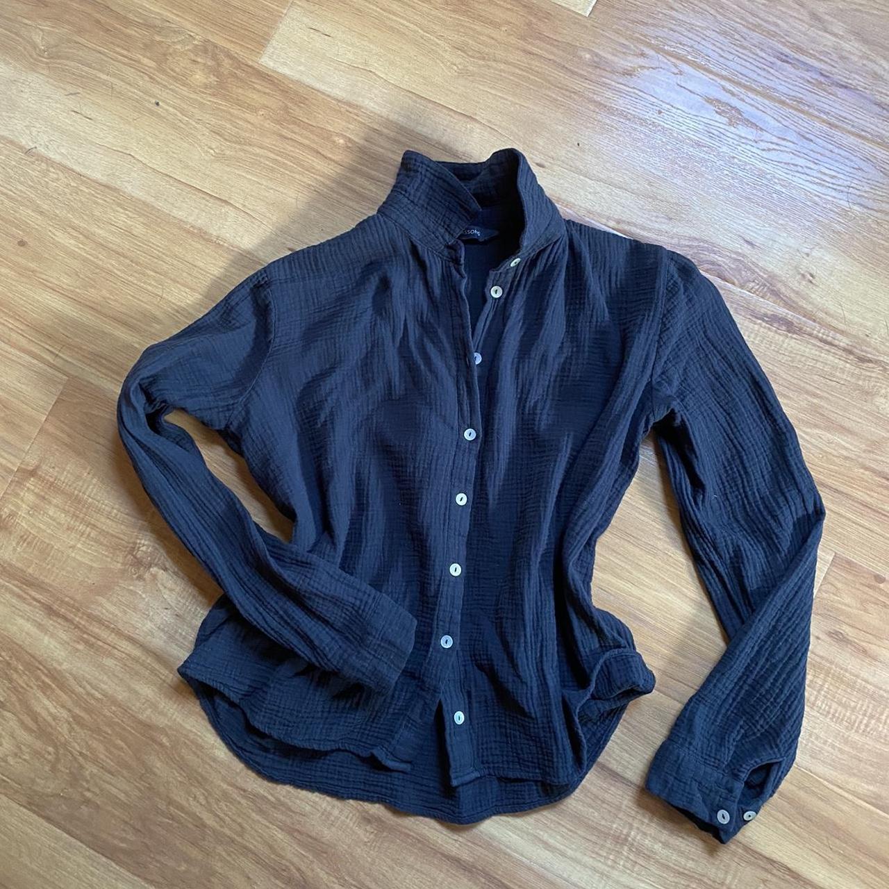 Black cotton Muslin top Oversized 8 Mark on sleeve - Depop