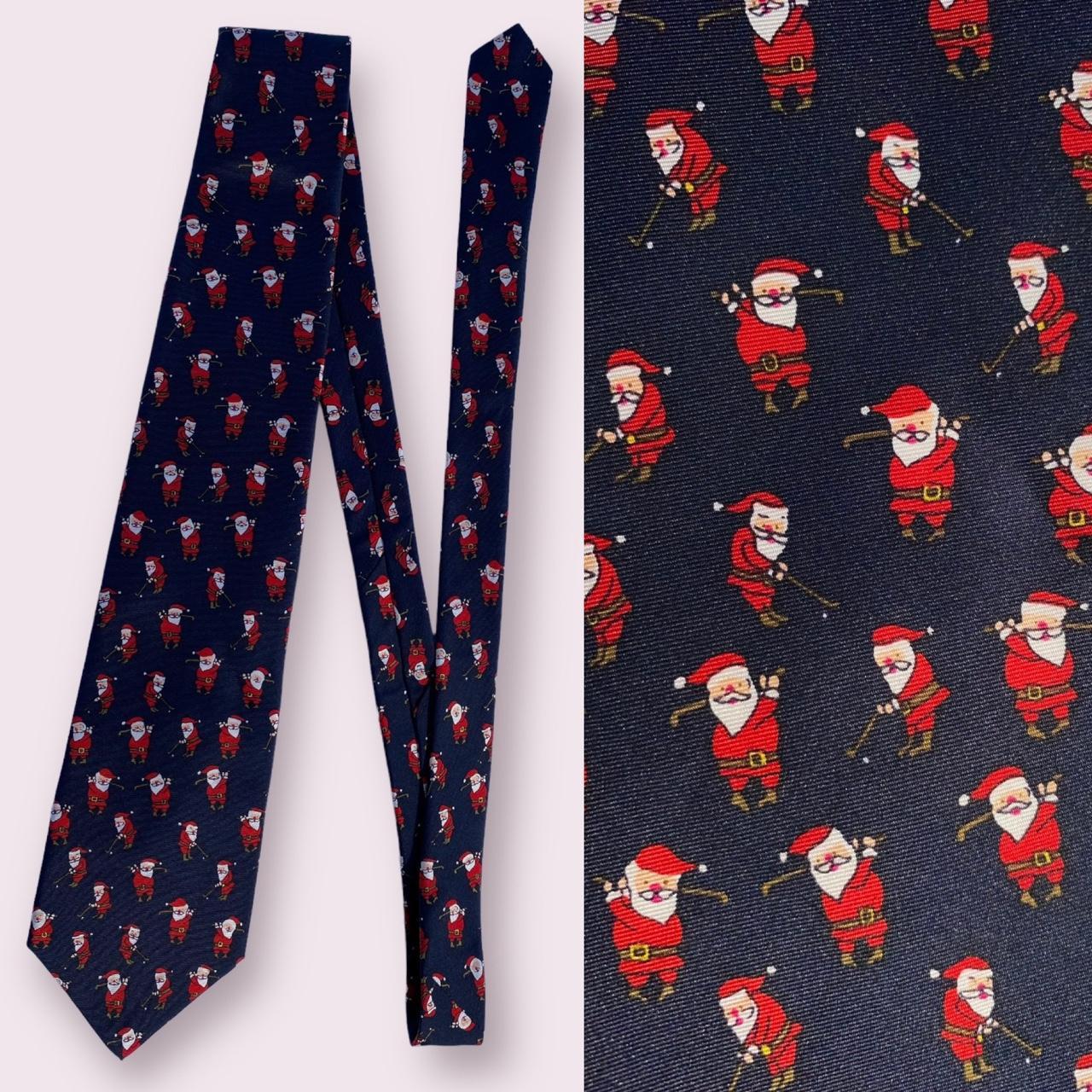 Alynn Neckwear Golfing Santa 100% Silk Handmade... - Depop