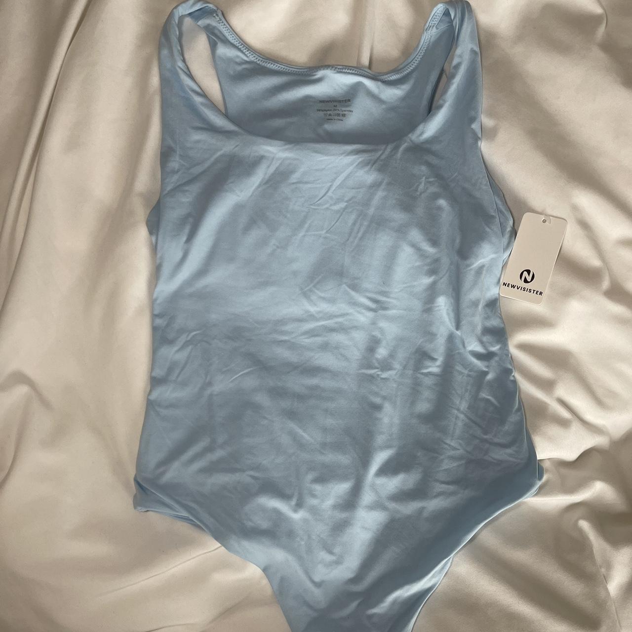 Baby Blue Scoop Neck Bodysuit - brand new/with... - Depop
