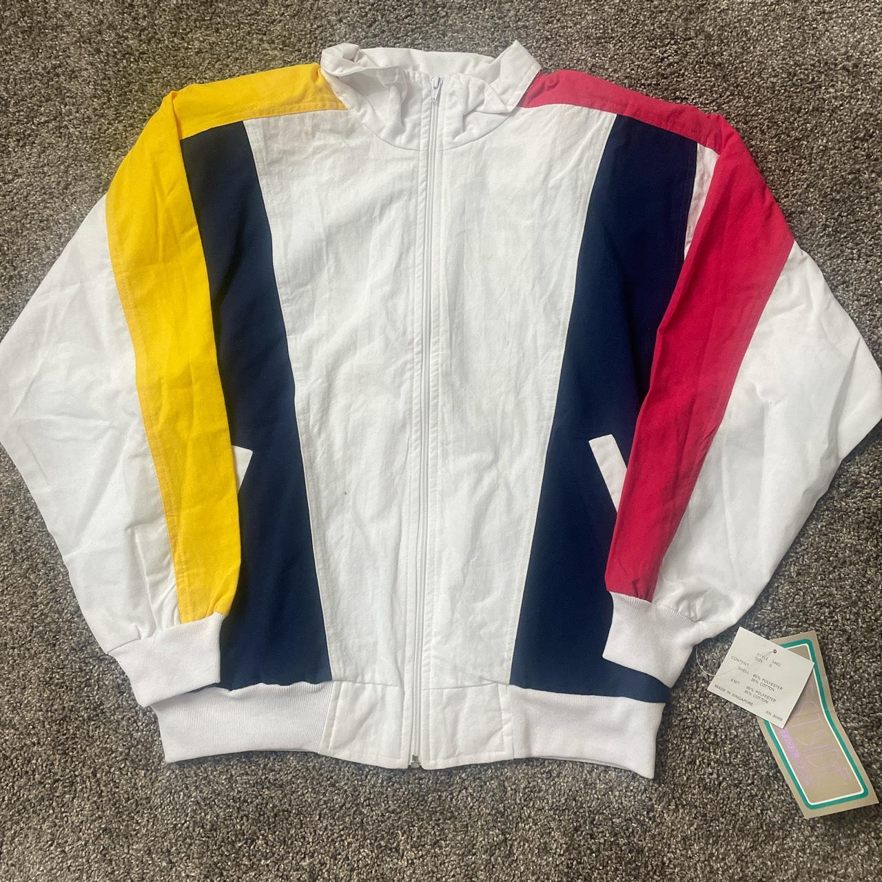 Vintage 90s color block jacket new with tags size... - Depop