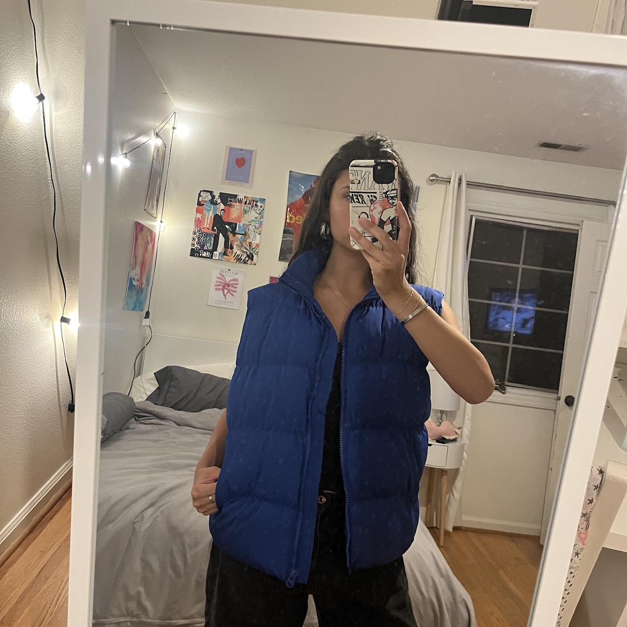 EDIKTED Blue puffer vest - warm and stylish... | Depop