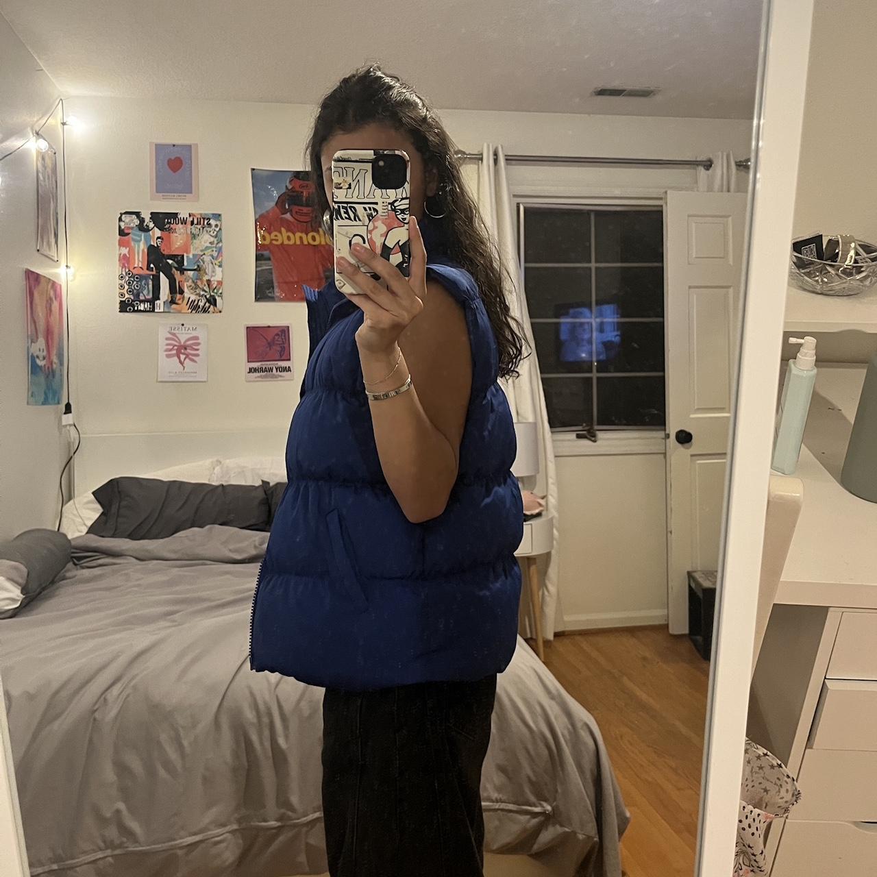 EDIKTED Blue puffer vest - warm and stylish... | Depop