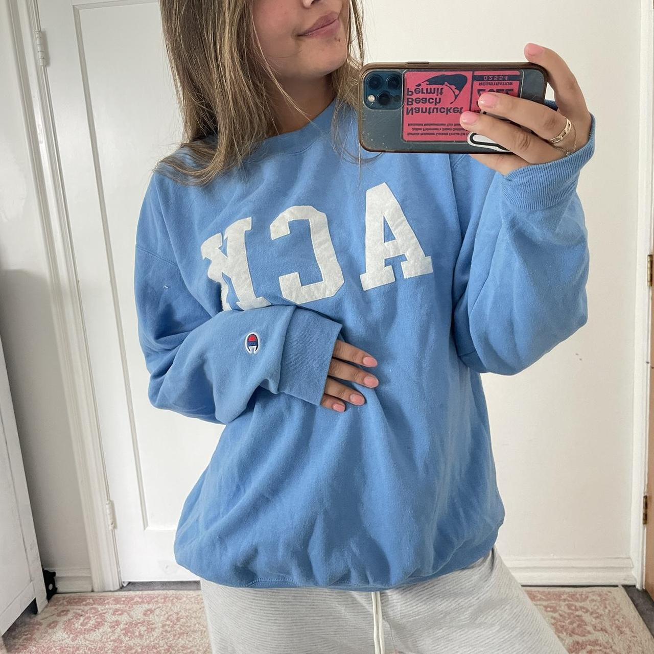 Light blue ACK Nantucket Spellout Crewneck Soooo... - Depop