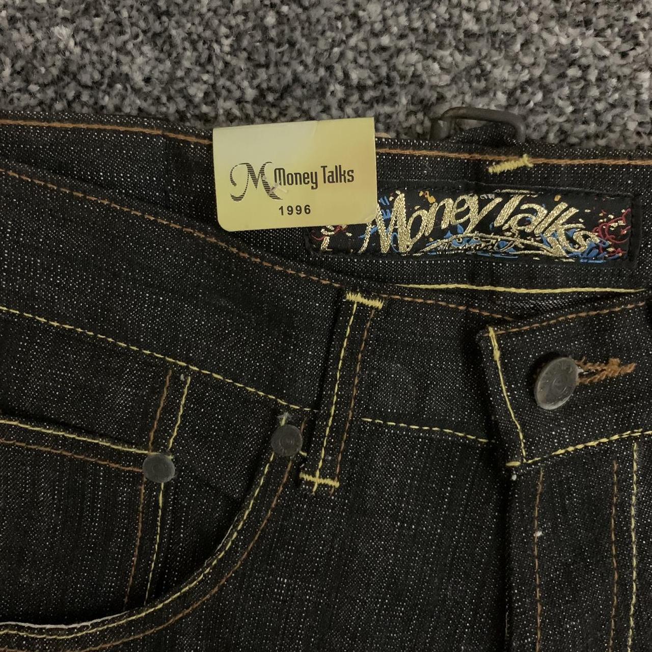 Evisu Style Vintage Dark Wash Denim Straight Leg... | Depop