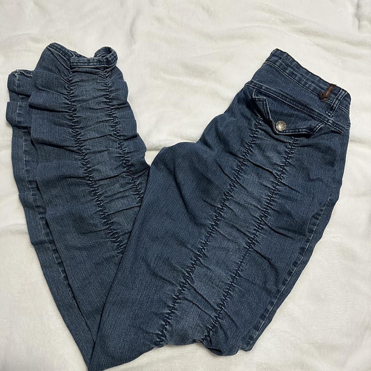 Y2K Scrunched Jeans $1! Just pay shipping! Crest... - Depop