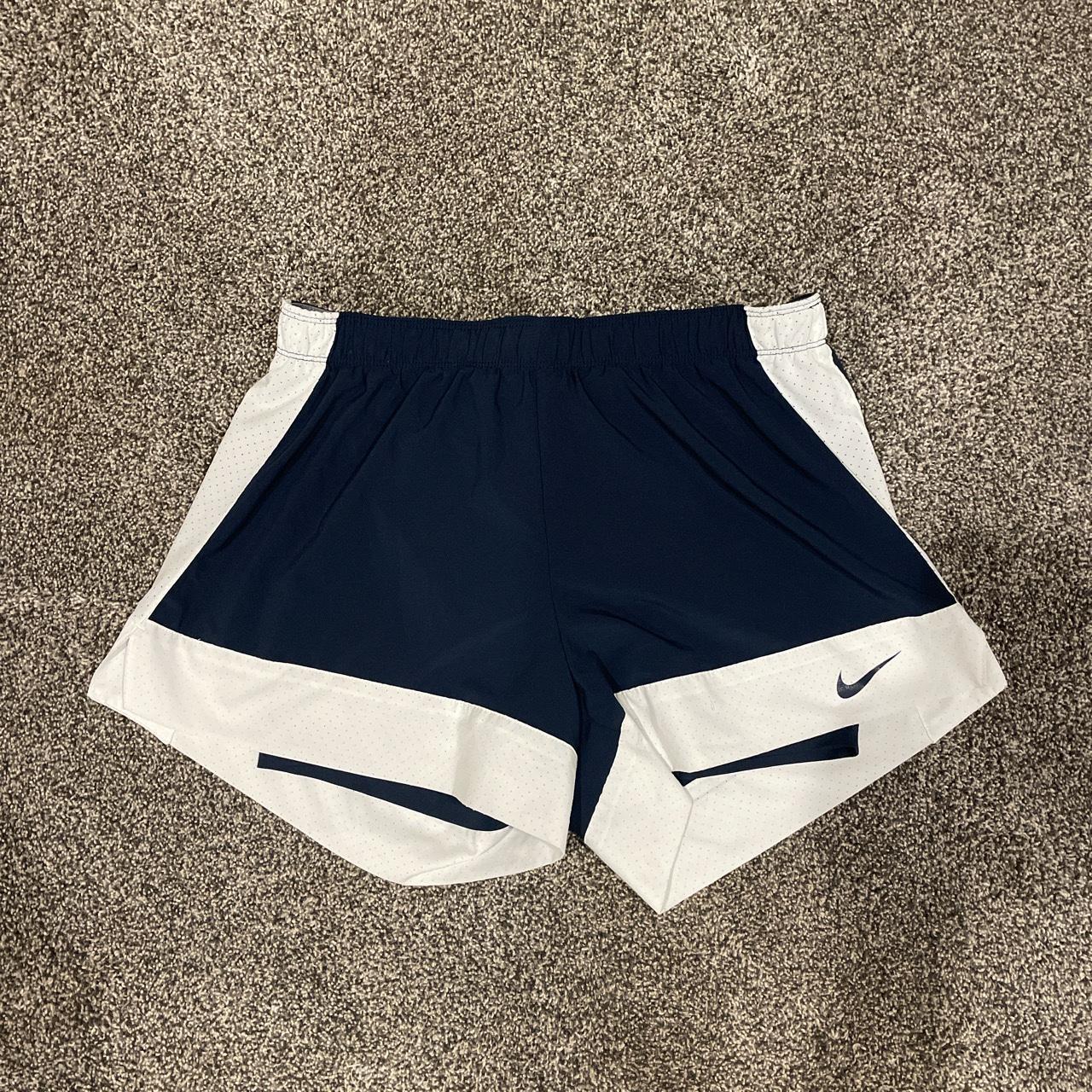 FREE SHIPPING large navy & white nike pro shorts... - Depop