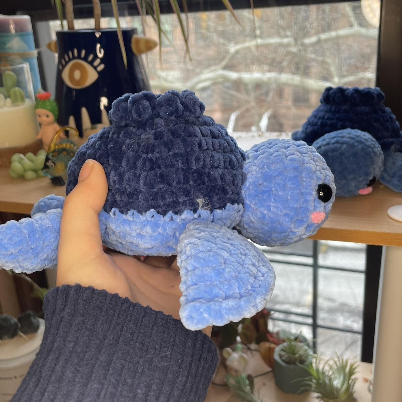 Blueberry turtle hand crocheted by me using premier... - Depop