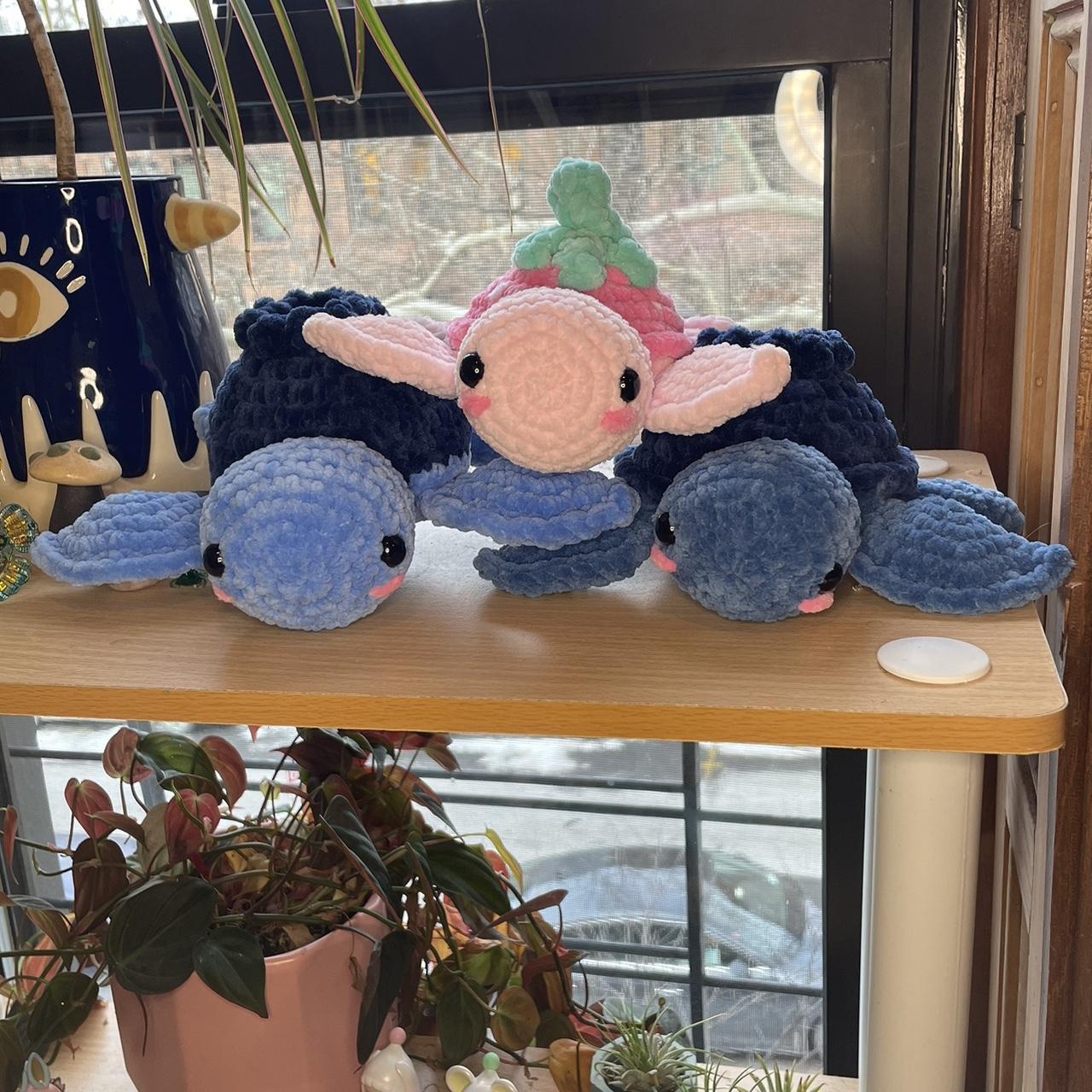 Blueberry turtle hand crocheted by me using premier... - Depop