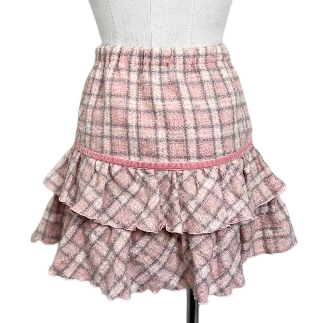 Sparkly Ruffle Layered Tartan Plaid Mini Skirt w/... - Depop