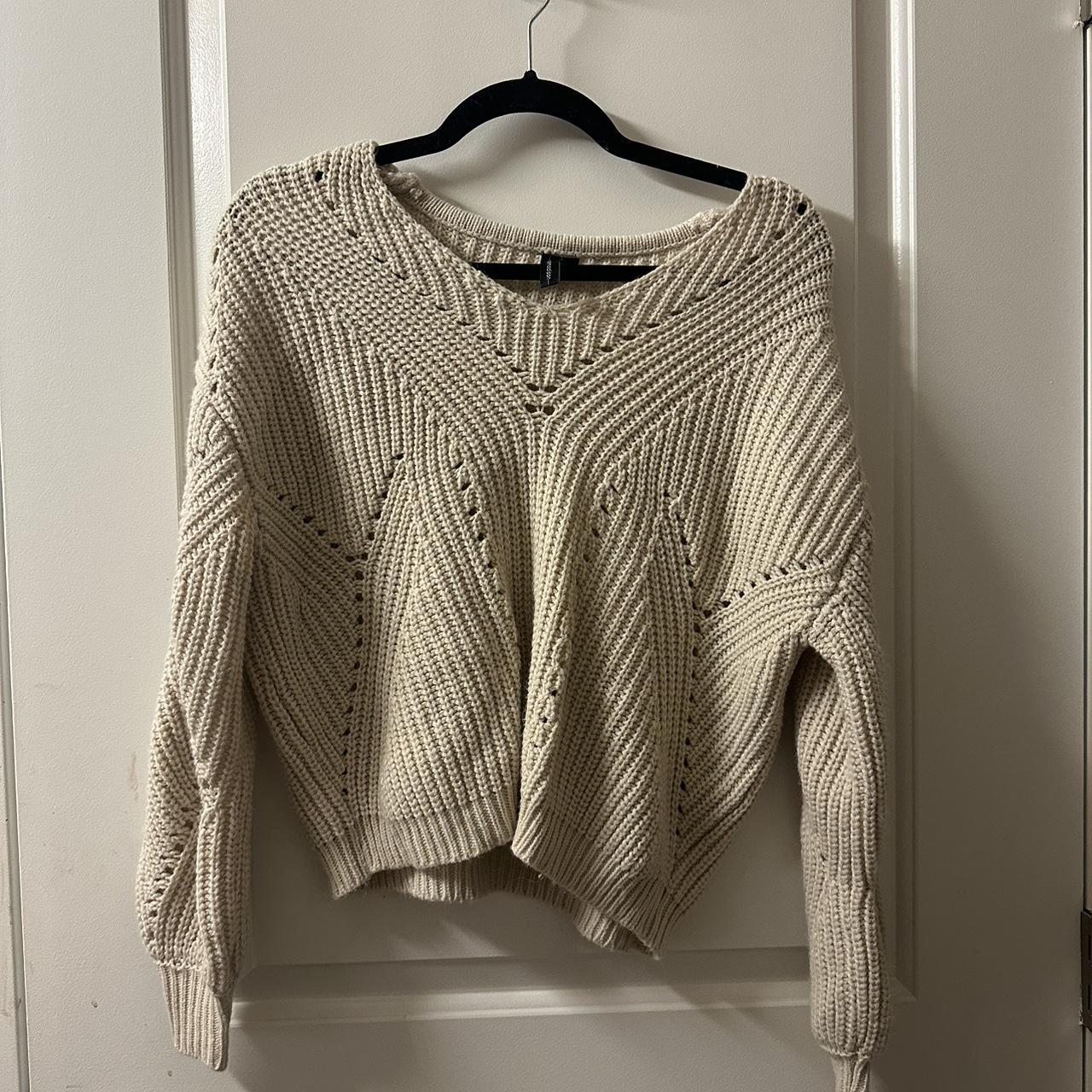 Beige sweater Size XS, oversized fit NWOT #sweater... - Depop