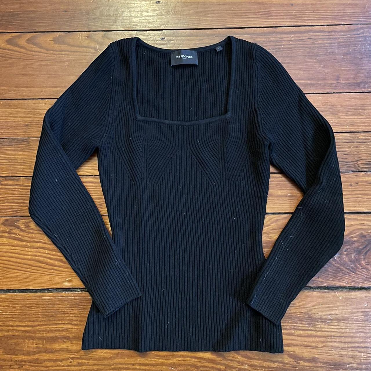 The Kooples Snug Rib Knit Sweater Top With Square Depop