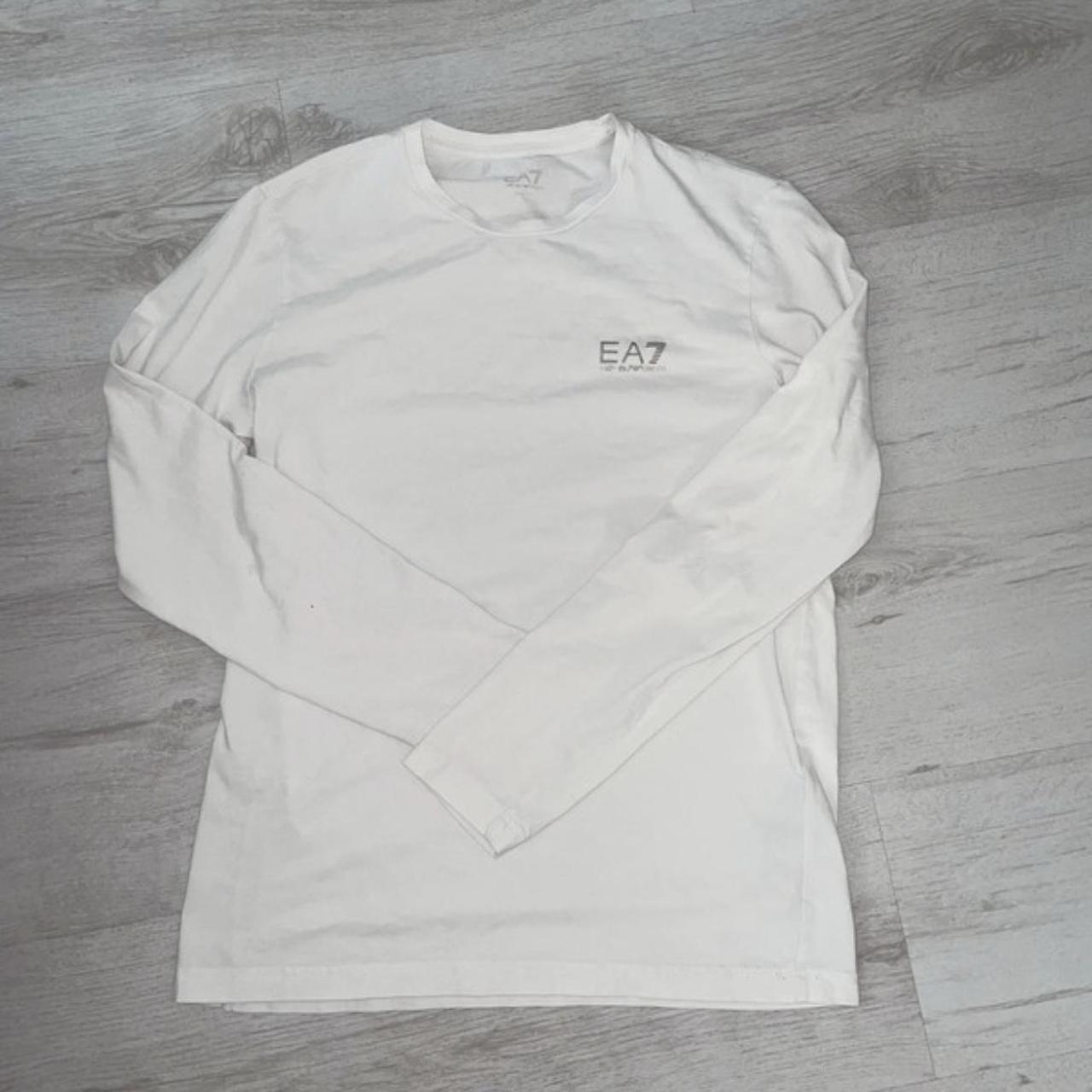 White EA7 T-shirt Worn a lot but still in good... - Depop