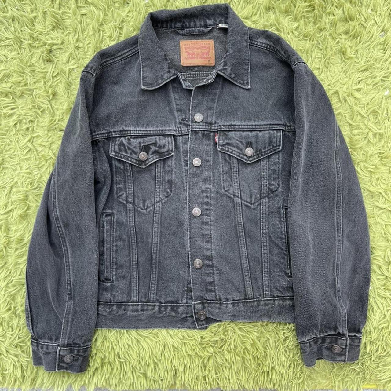 Black Denim Levi Jacket - Depop