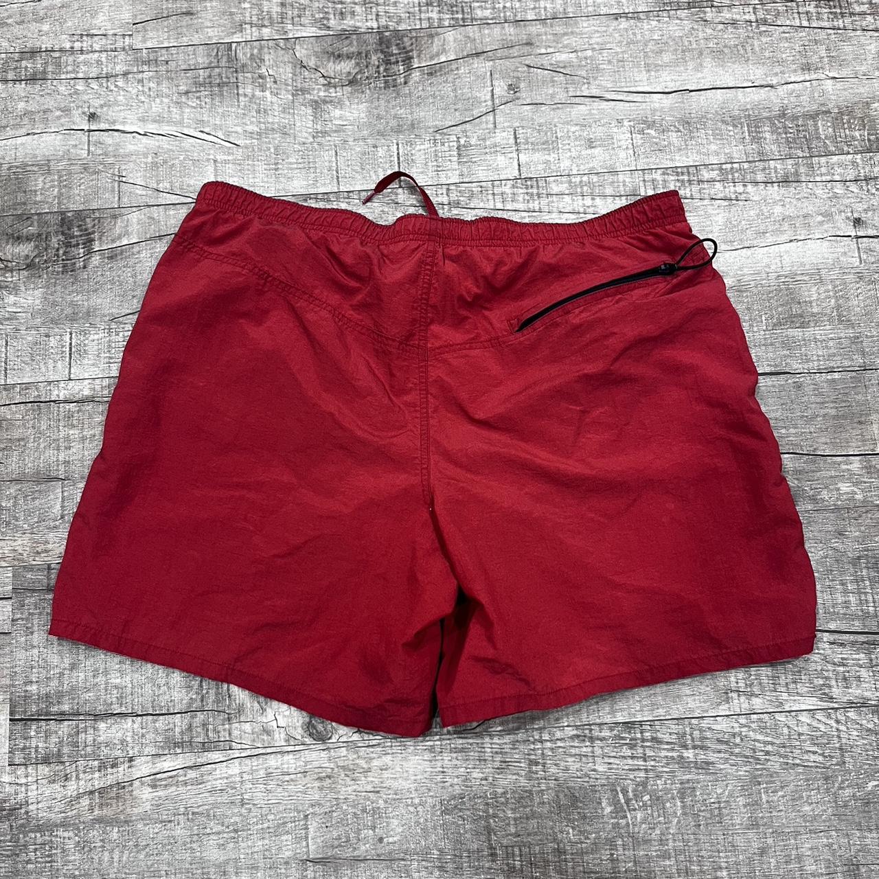 90’s Red Speedo Men’s Swim Trunks Size: L (6 inch... - Depop