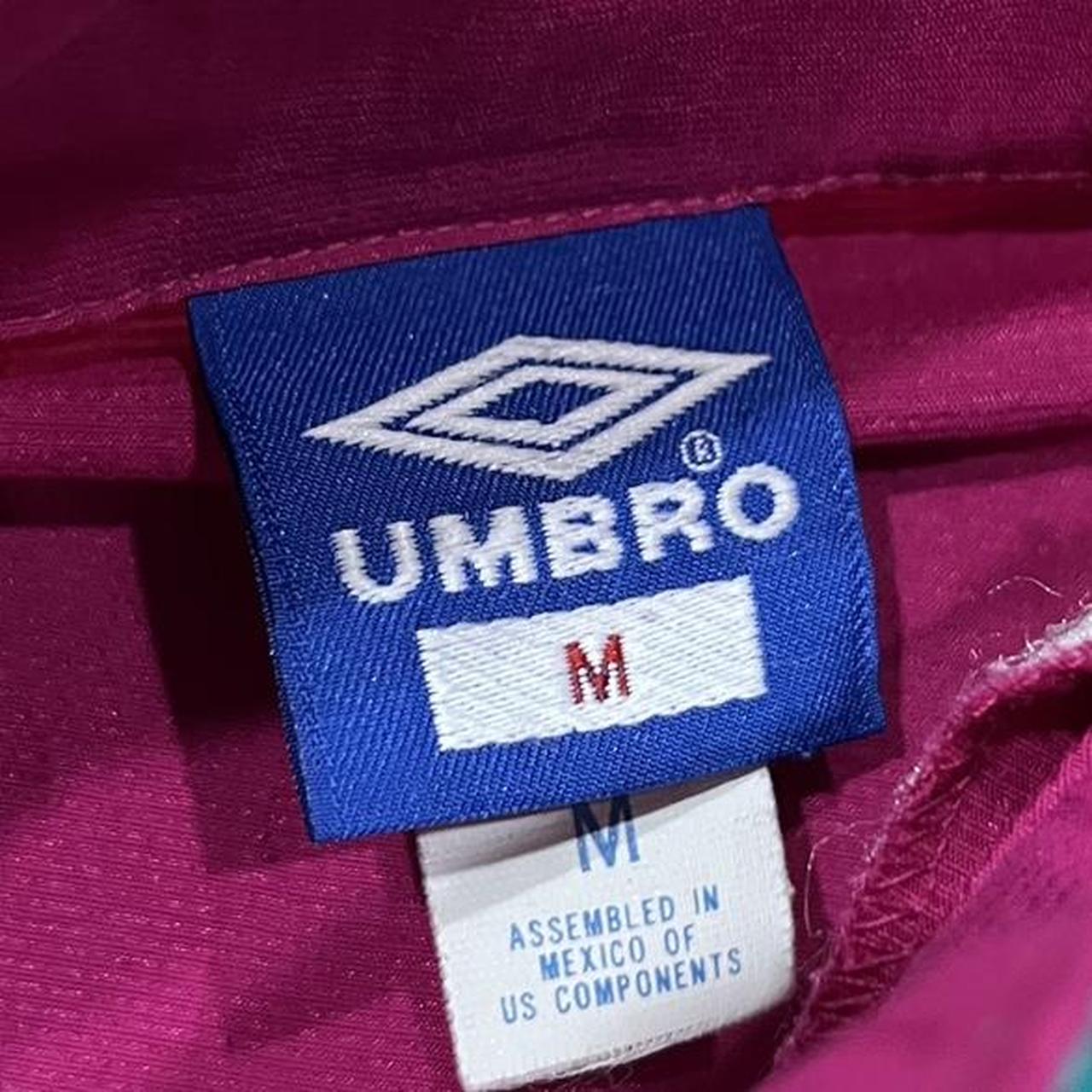 90s Retro Green & Pink Umbro Lightweight... - Depop